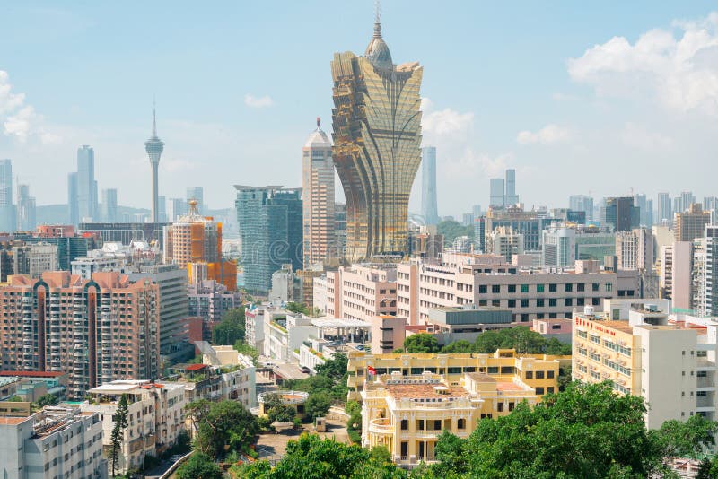 Macau City Panoramic View from Guia Fortress in Macau Editorial ...