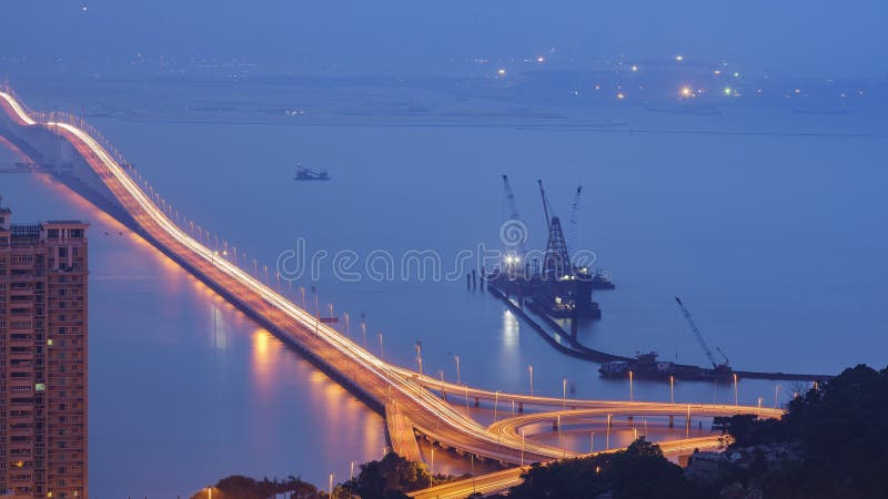 The Macau-Taipa Bridge Aerial View Stock Image - Image of aerial ...