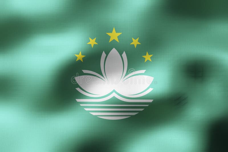 Macau - Textile Flag - 3d Illustration Stock Illustration ...