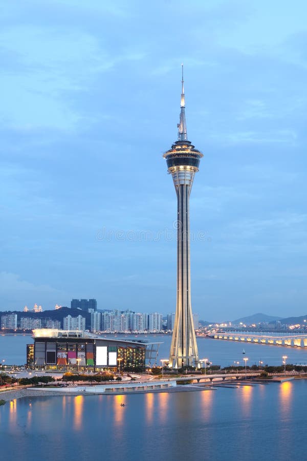Macau Tower in Macao Peninsula, China Stock Image - Image of reflection ...