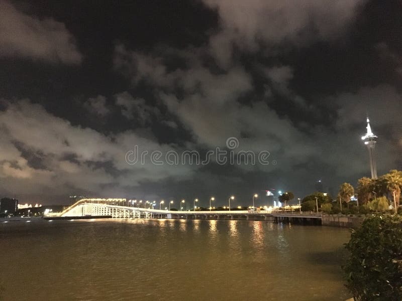 Macau tower and bridge stock photo. Image of tower, bridge - 97684070