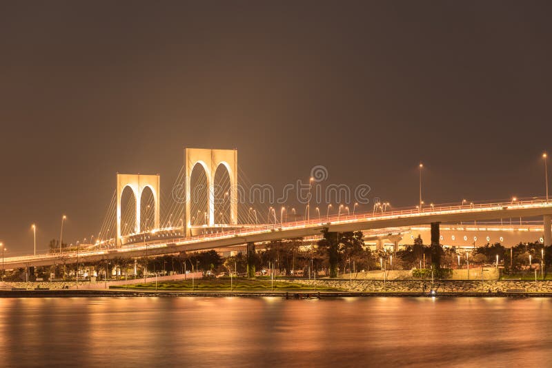 Macau Tower, the Famous Landmark of Macau with the Illumination Shows ...