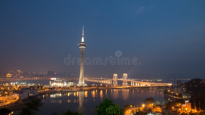 Macau Tower stock image. Image of china, bridge, landscape - 56844815
