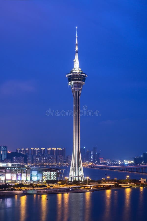 Macau Tower at Twilight Time Editorial Image - Image of building, macao ...
