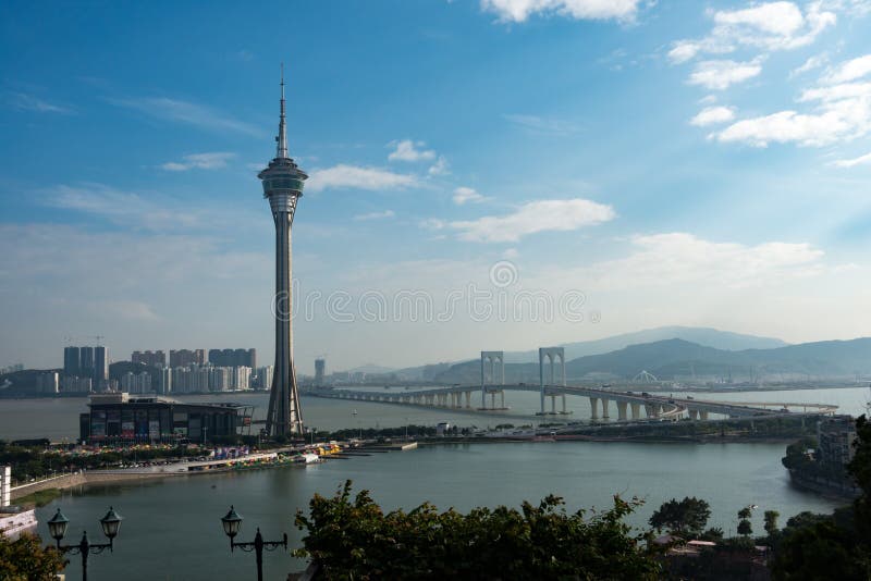 Macau tower stock photo. Image of water, macau, blue - 66669140
