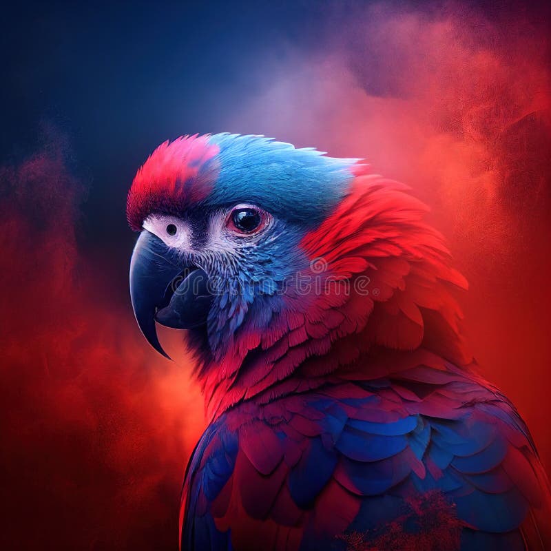 Red Blue Macaw Bird stock photo. Image of dark, animals - 6270540