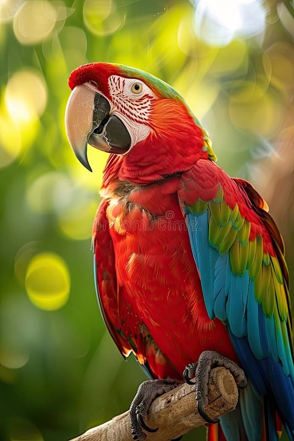 Macaw Parrot in the Jungle. Selective Focus Stock Image - Image of cute ...
