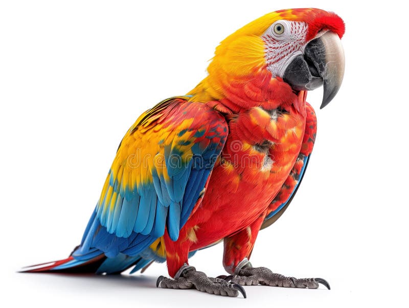 Macaw Parrot on White Background Stock Illustration - Illustration of ...