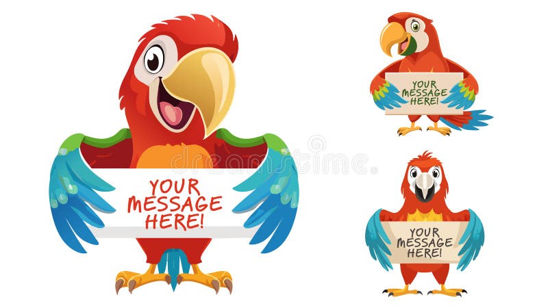 Macaw with a Sign Board Placard for Message - Ai Generated Vector ...