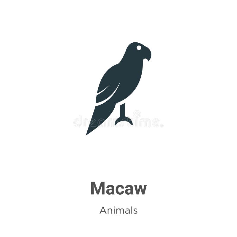 Macaw Vector Icon on White Background. Flat Vector Macaw Icon Symbol ...