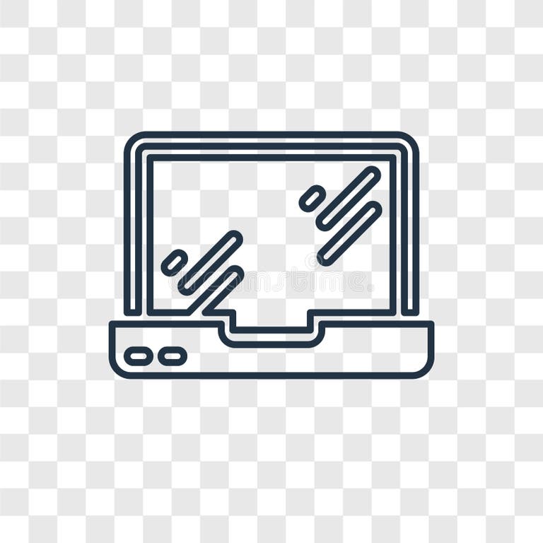Macbook Concept Vector Linear Icon Isolated on Transparent Background ...