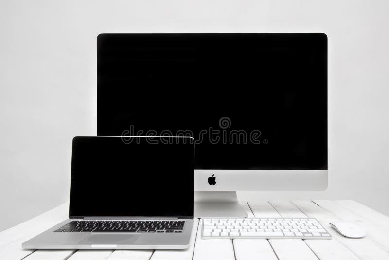 MacBook Laptop and IMac Computer Editorial Image - Image of apple ...