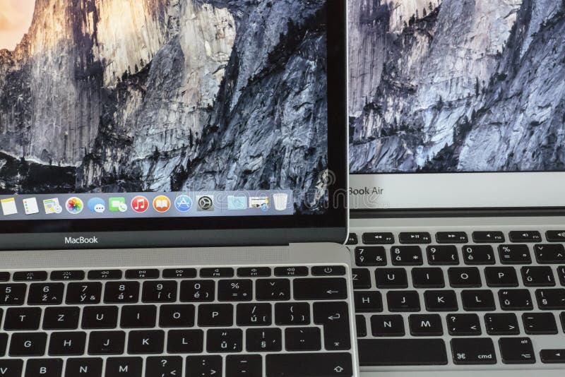 MacBook 12 Silver 1st Gen VS MacBook Air 13 Editorial Stock Photo ...
