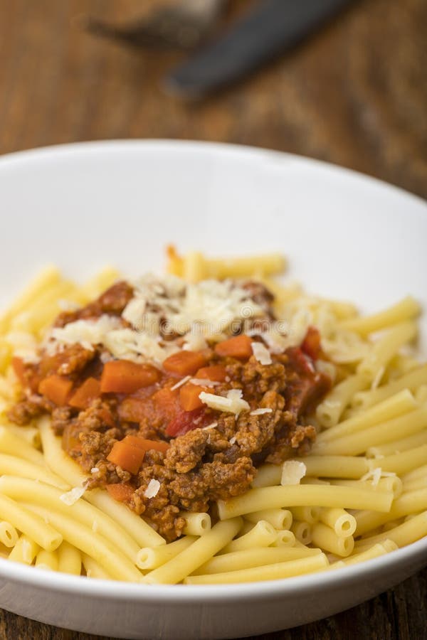 Maccheroni Pasta with Sauce Bolognaise Stock Photo - Image of italy ...