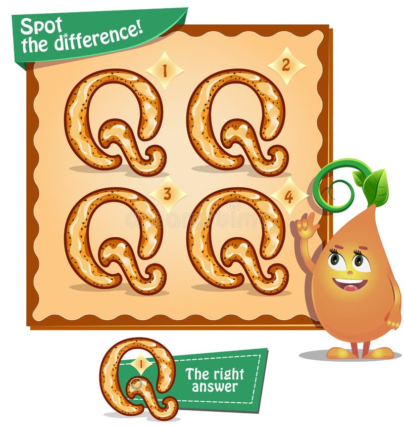 Macchi Le Lettere Q Di Differenza Illustrazione di Stock ...