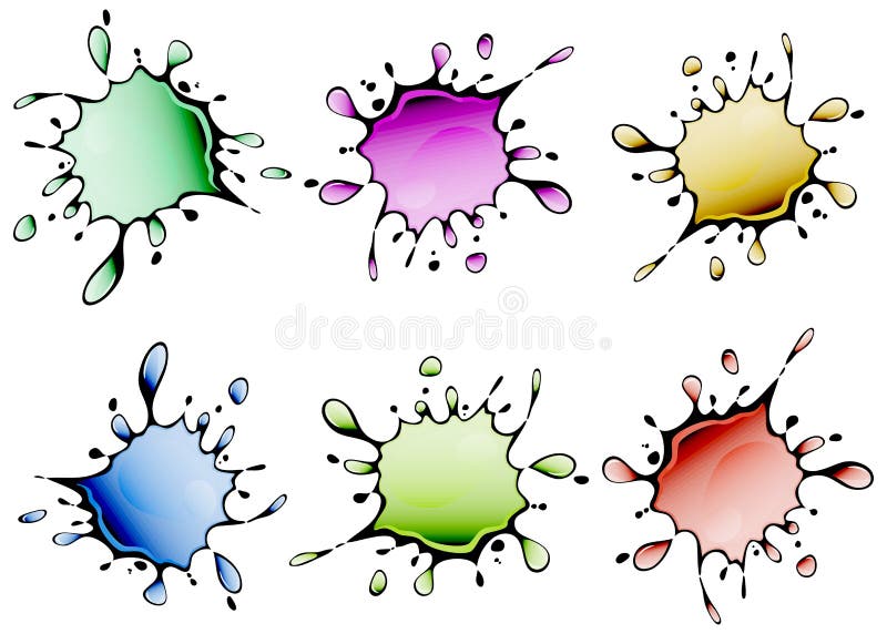 Macchie D'inchiostro Di Colore Illustrazione Vettoriale - Illustrazione ...