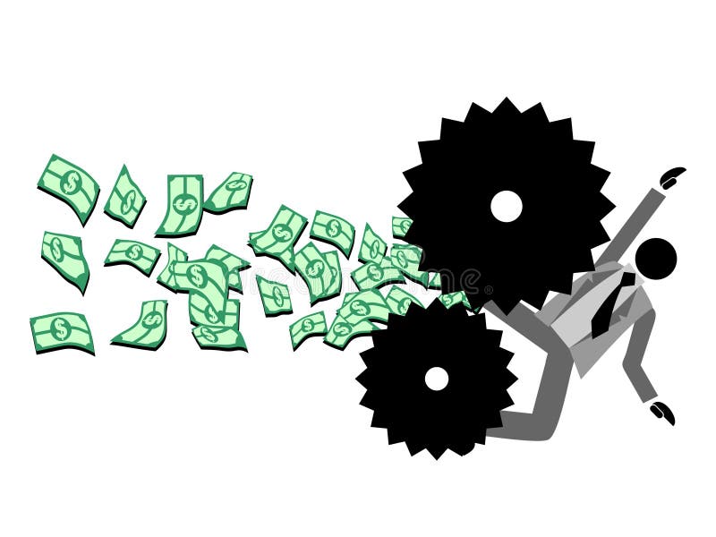 Macchina di fallimento illustrazione vettoriale. Illustrazione di noci ...