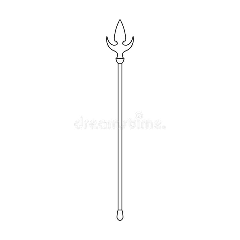 Mace Vector Icon.Outline Vector Icon Isolated on White Background Mace ...
