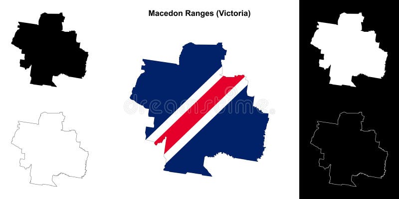 Macedon Ranges outline map stock vector. Illustration of detailed ...