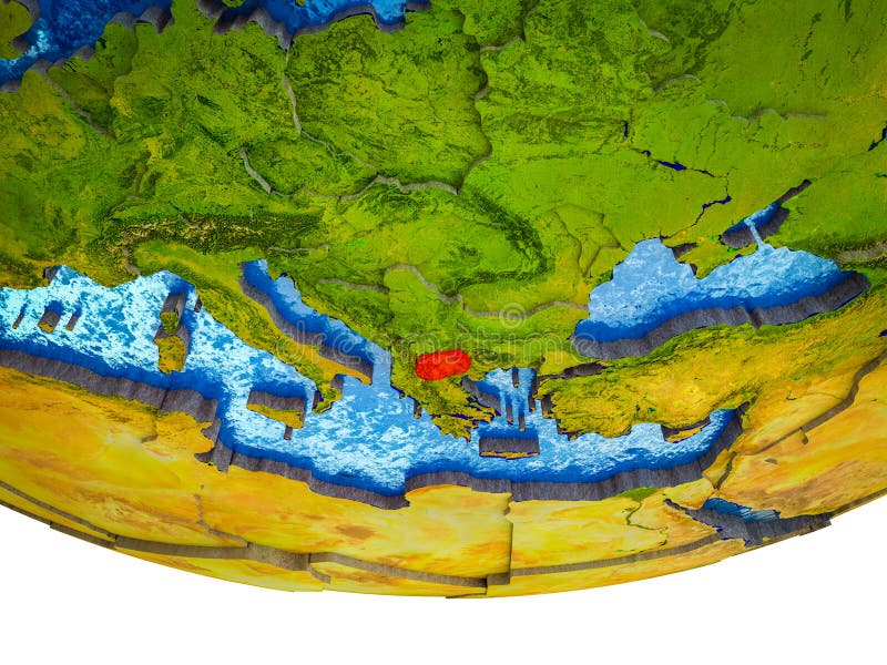 Macedonia on 3D Earth stock photo. Image of render, macedonia - 128430072