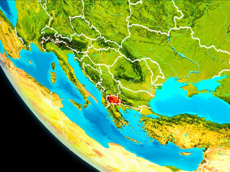 Macedonia on Earth from Space Stock Illustration - Illustration of ...