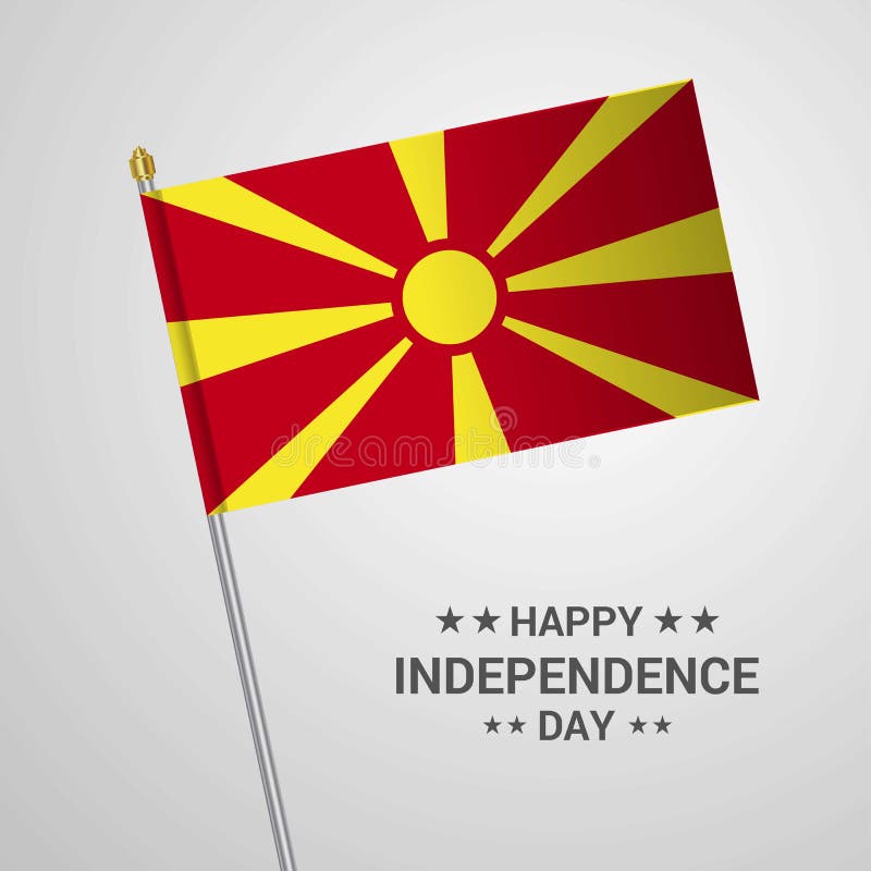 Macedonia Independence Day Typographic Design with Flag Vector Stock ...
