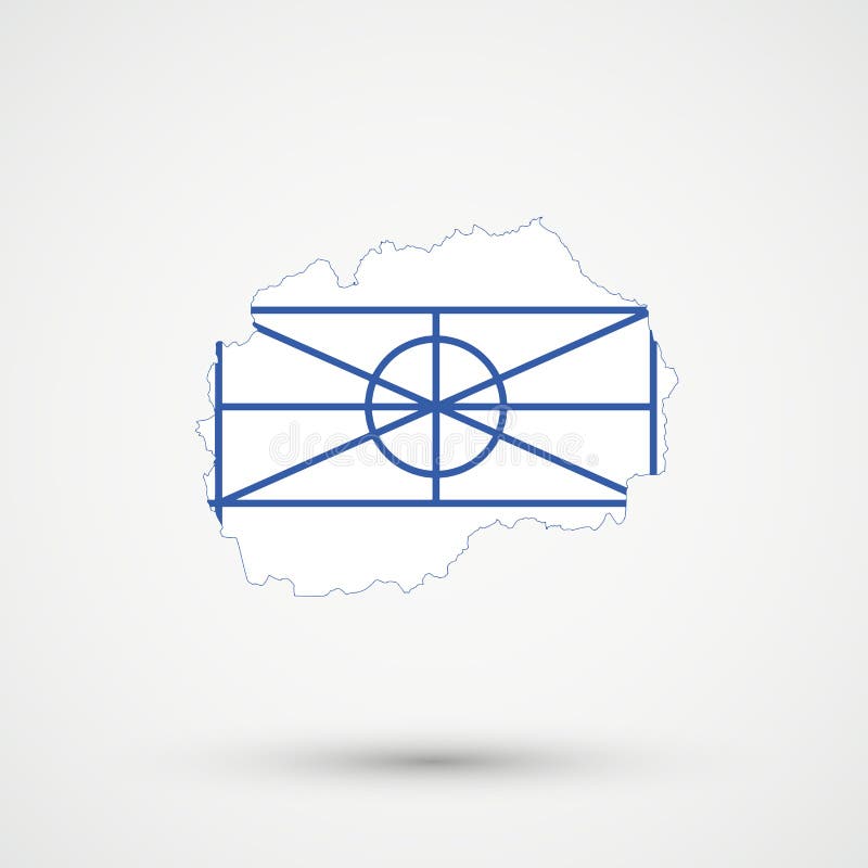 Macedonia Map in Aromanians Flag Colors, Editable Vector Stock Vector ...