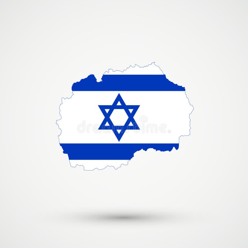Macedonia Map in Israel Flag Colors, Editable Vector Stock Vector ...