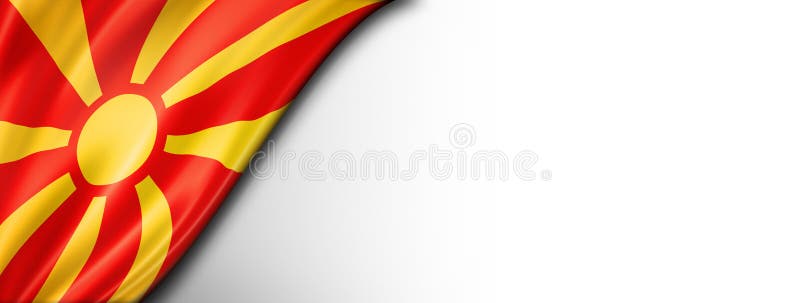 Macedonian Flag Isolated on White Banner Stock Illustration ...
