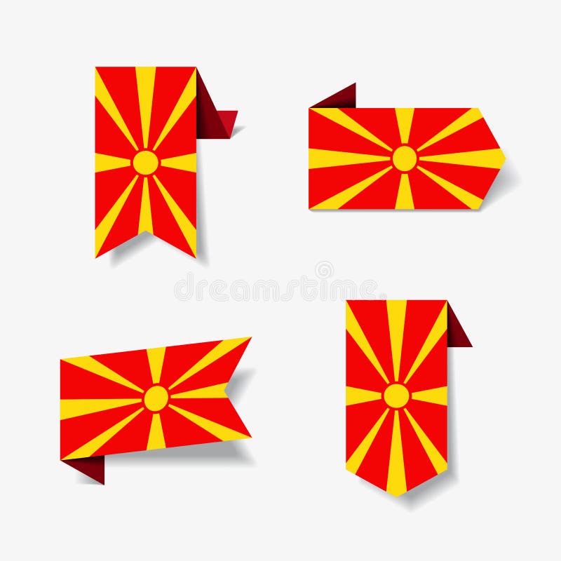 Macedonian Flag Stickers and Labels. Vector Illustration. Stock Vector ...