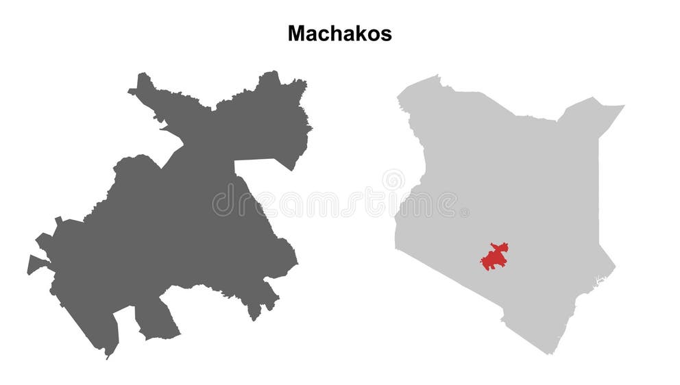 Machakos outline map stock vector. Illustration of blank - 379006910
