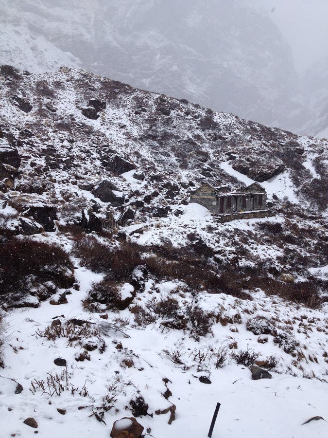 Machapuchare or Fishtail Peak in Nepal Stock Image - Image of colorful ...