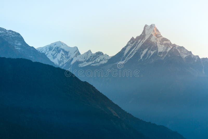 Machapuchare Mountain Fish Tail, Pokhara Valley, Nepal Stock Photo ...