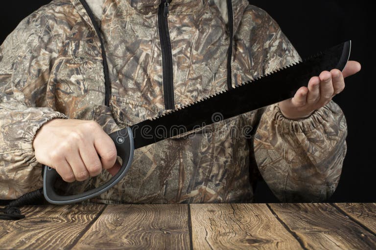 Machete in the Hands of a Man. a Tool for Survival in the Forest Stock ...