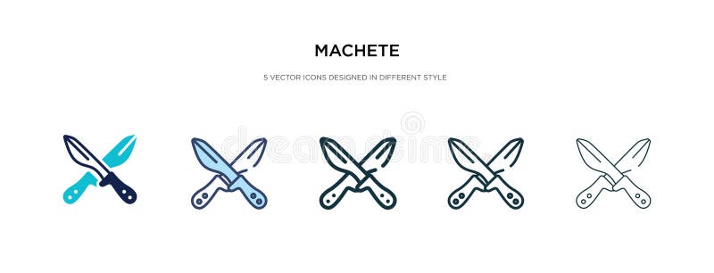 Machete Icon in Different Style Vector Illustration. Two Colored and ...