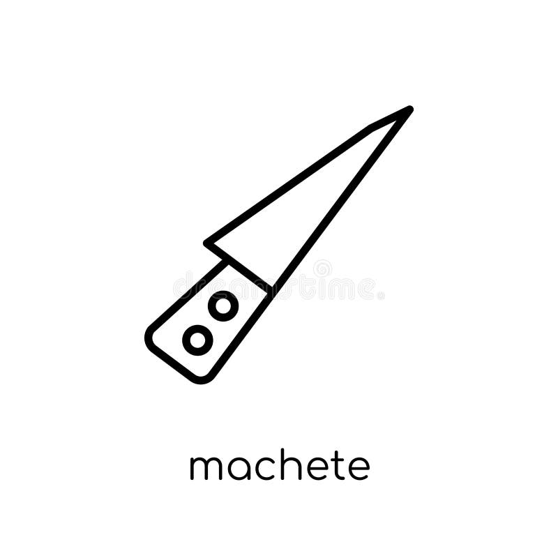 Machete Icon. Trendy Modern Flat Linear Vector Machete Icon on W Stock ...