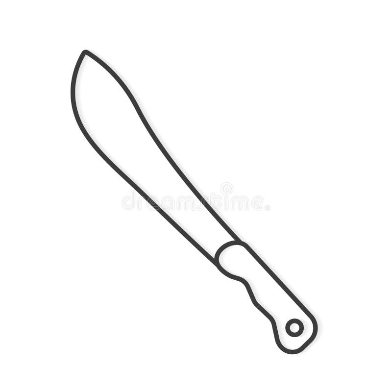 Machete outline icon stock vector. Illustration of dangerous - 252973744