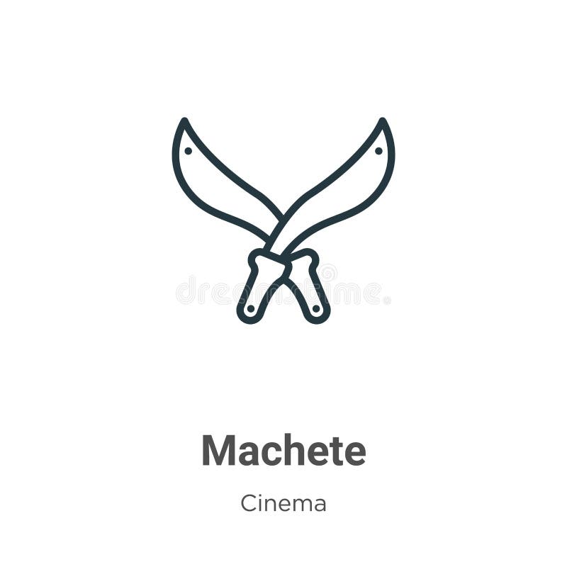 Outline Machete Vector Icon. Isolated Black Simple Line Element ...