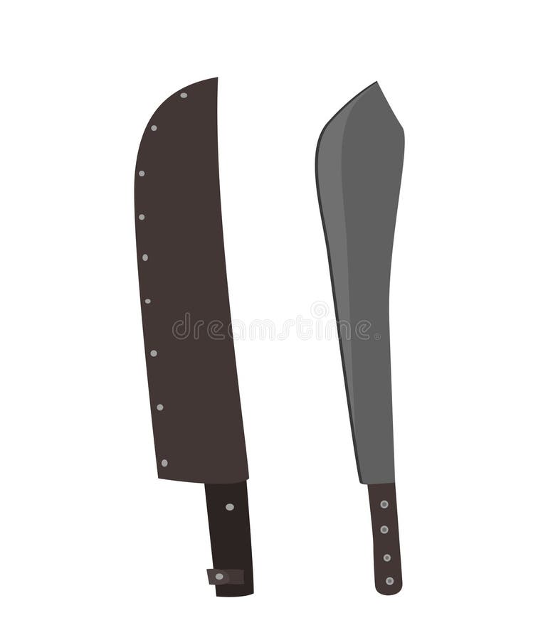 Machete Vector Design and Leather Sheath in Flat Style. Isolated Image ...