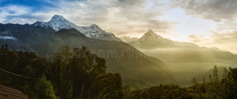 Machhapuchhare, Nepal. stock photo. Image of colorful - 73622810