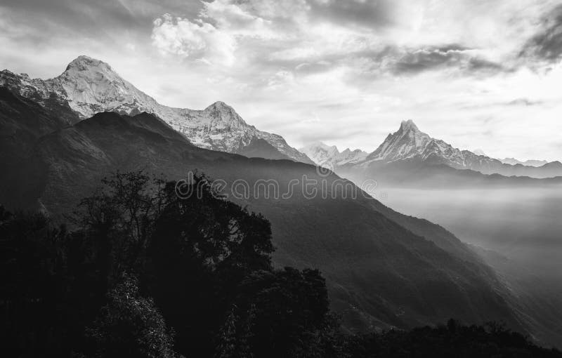 Machhapuchhare, Nepal. stock photo. Image of peak, nature - 73622838