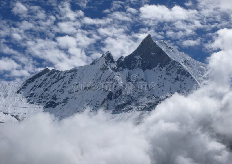 Machhapuchhre from Annapurna Base Camp Stock Image - Image of buddhism ...