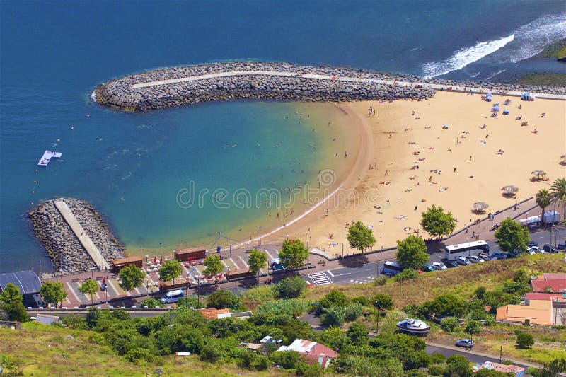 Machico Beach, Madeira, Portugal Editorial Photo - Image of holiday ...