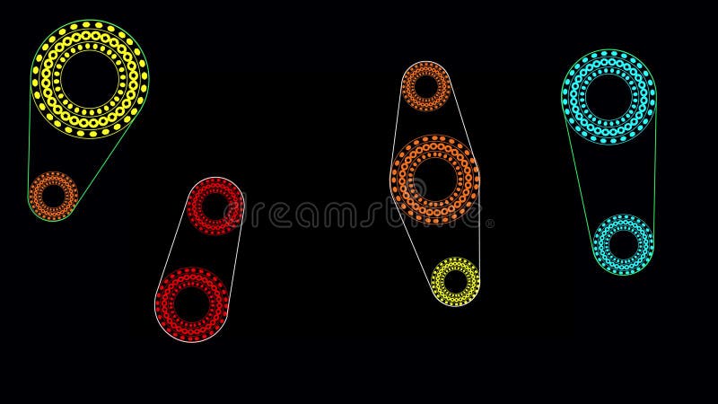 Machin Chain Wheel Spinning Mp4 4k Animation Stock Video - Video of ...