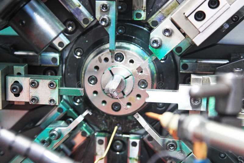 Machine Automatic Spring Coiling Stock Photo - Image of industry ...