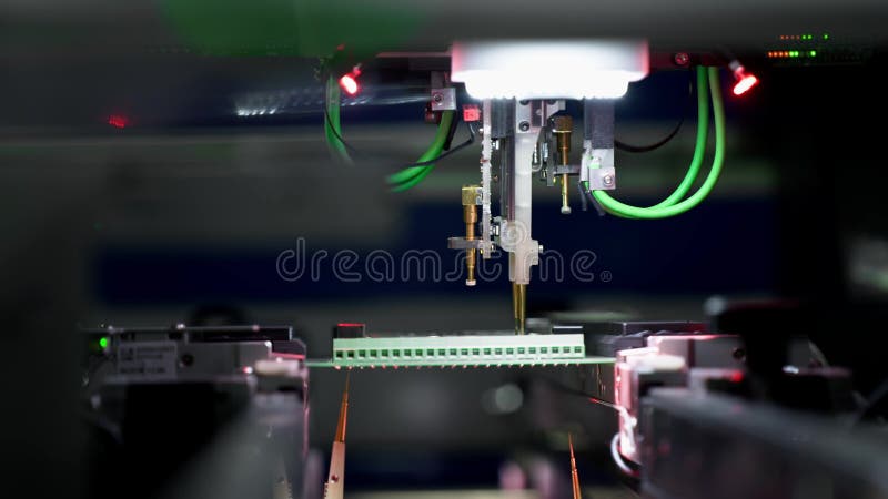 Needles Touch Microcircuit in Machine for Automatic Testing of ...