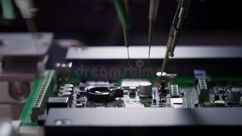 Needles Touch Microcircuit in Machine for Automatic Testing of ...