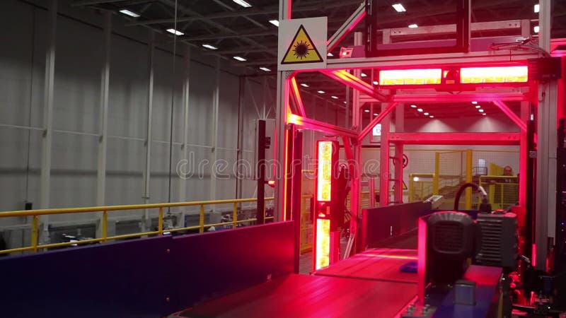 Machine for Bar Code and Conveyor at Automated Stock Video - Video of ...