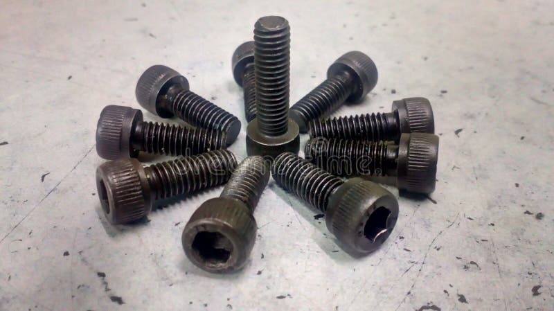 Machine Bolts in Black Colour Close Up Stock Photo - Image of colour ...