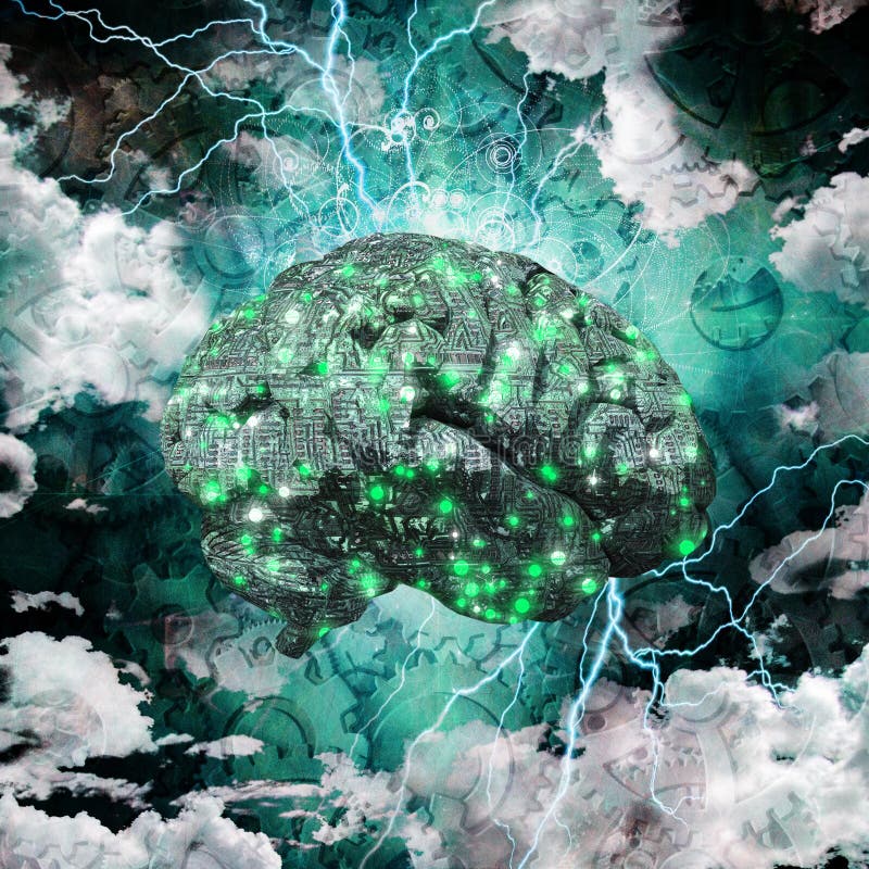 Machine Brain stock illustration. Illustration of cognition - 41343240